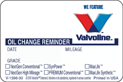 Oil Change Reminder Labels and Printers