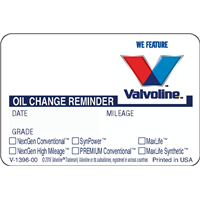 Oil Change Reminder Labels and Printers