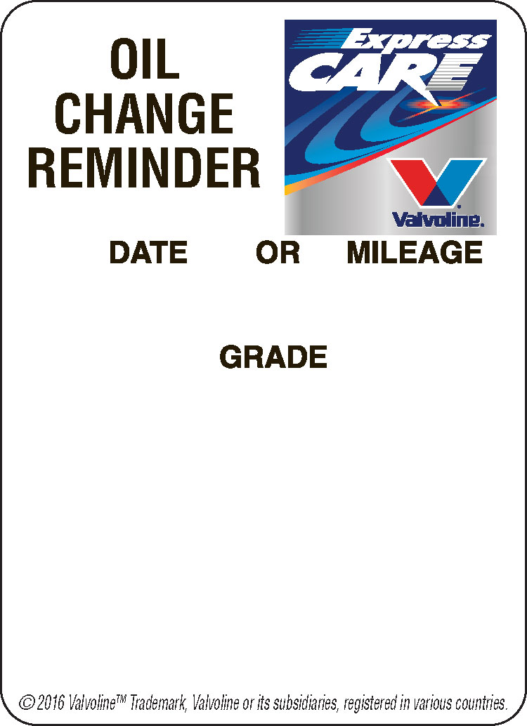 Oil Change Reminder Labels and Printers